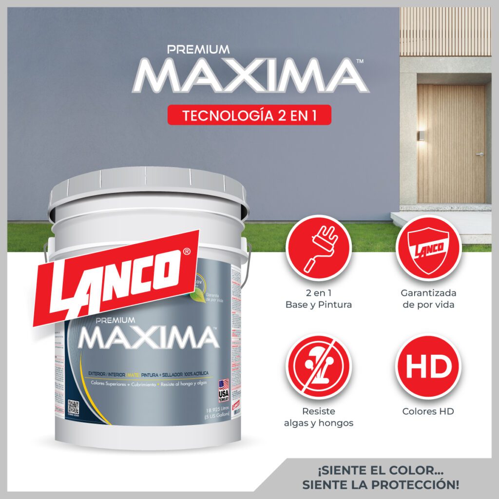 Pintura y Sellador Anti Hongos y Anti Algas - MAXIMA PREMIUM LANCO